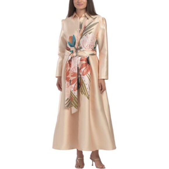 Nancy Yang | Dresses | Nancy Yang Bouquet Print Button Down Tealength ...